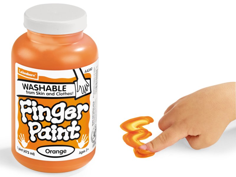 Washable Fingerpaint - Pint - Orange at Lakeshore Learning