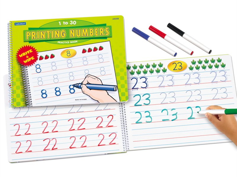 Printing Numbers Practice Book at Lakeshore Learning