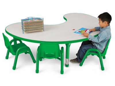 Kids Colors™ Adjustable Group Table - 48" x 72" - Low - Green at ...