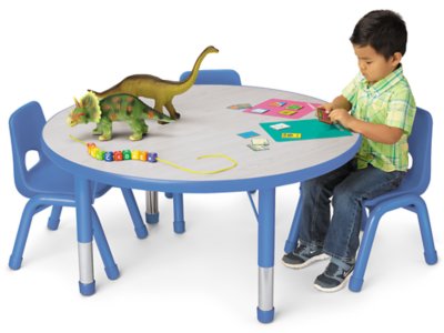 Kids Colors™ Adjustable Round Table - 42" Diameter - Low - Blue at ...