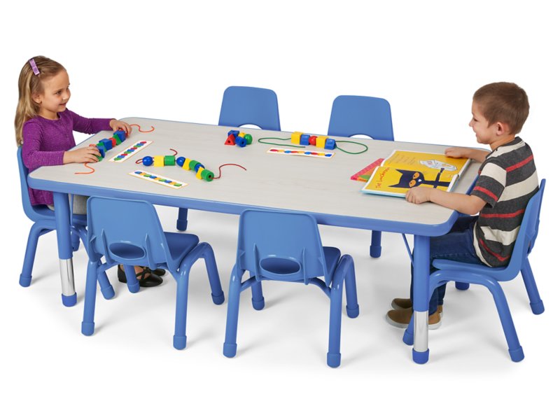 Kids Colors Adjustable Rectangular Table 30 x 60 Low Blue at Lakeshore Learning