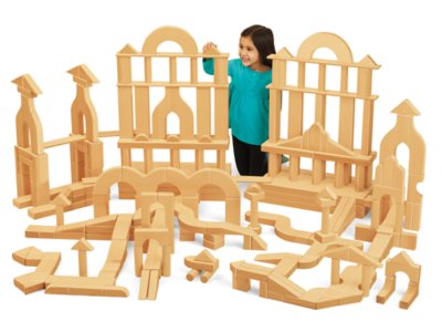 Hardwood Unit Blocks - School Set at Lakeshore Learning