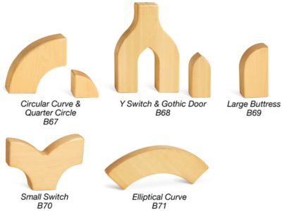 Branded Individual Hardwood Unit Blocks Circular Curve & Quarter Circle ...