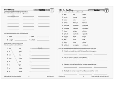 Building Spelling Skills Workbook - Gr. 6 at Lakeshore Learning