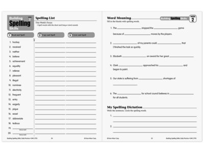 Building Spelling Skills Workbook - Gr. 6 at Lakeshore Learning