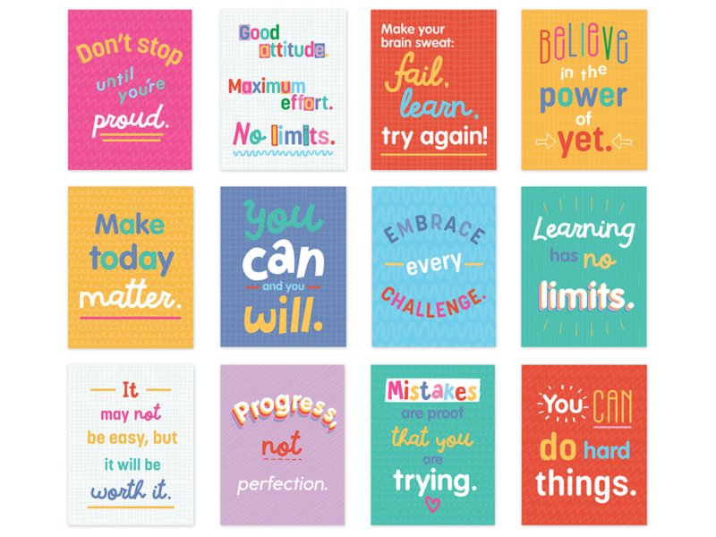 Growth Mindset Mini Poster Pack at Lakeshore Learning