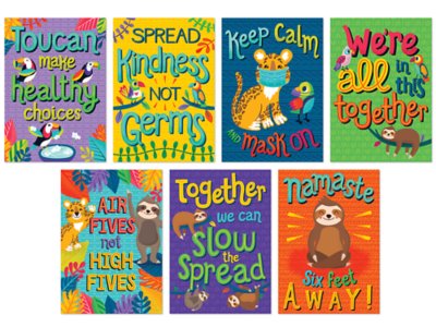 One World Social Distancing Motivational Poster Pack at Lakeshore Learning