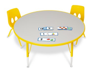 Rainbow Adjustable Round Table - 48" Diameter - Low - Yellow at ...