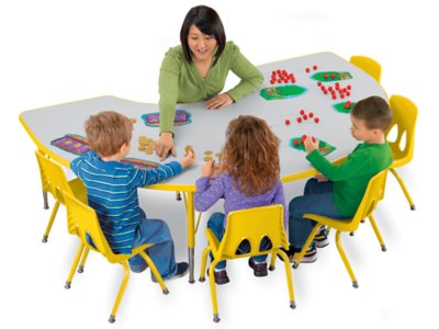 Rainbow Adjustable Group Table - 36" x 72" - Yellow at Lakeshore Learning