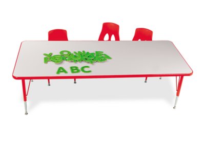 Rainbow Adjustable Rectangular Table - 24" x 48" - Low - Red at Lakeshore Learning