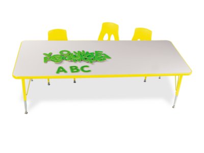 Rainbow Adjustable Rectangular Table - 24" x 48" - Low - Red at ...