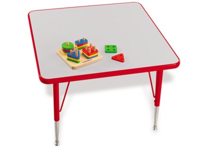 Rainbow Adjustable Square Table - 30" x 30" - Red at Lakeshore Learning