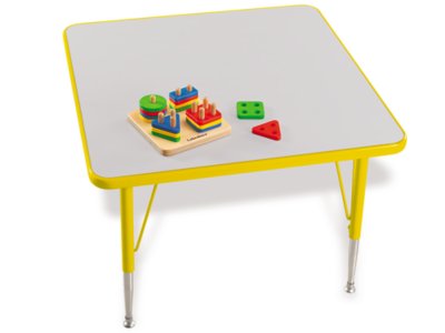 Rainbow Adjustable Square Table - 30" x 30" - Yellow at Lakeshore Learning