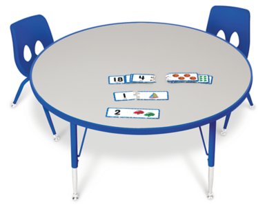 Rainbow Adjustable Round Table - 48" Diameter - Low - Blue at Lakeshore ...