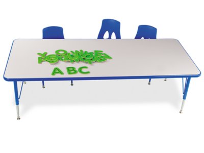 Rainbow Adjustable Rectangular Table - 24" x 36" - Low - Blue at ...