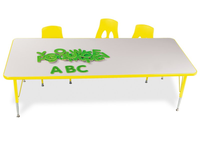 Rainbow Adjustable Rectangular Table - 24" x 36" - Yellow at Lakeshore ...