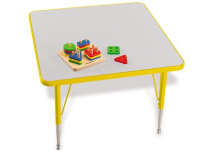 Rainbow Adjustable Square Table - 30" x 30" - Low - Yellow at Lakeshore Learning