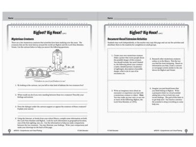 Comprehension and Critical Thinking Workbook - Gr. 5 at Lakeshore Learning