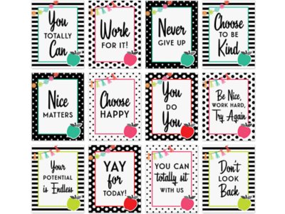 Black, White & Stylish Brights Motivational Mini Poster Pack at ...