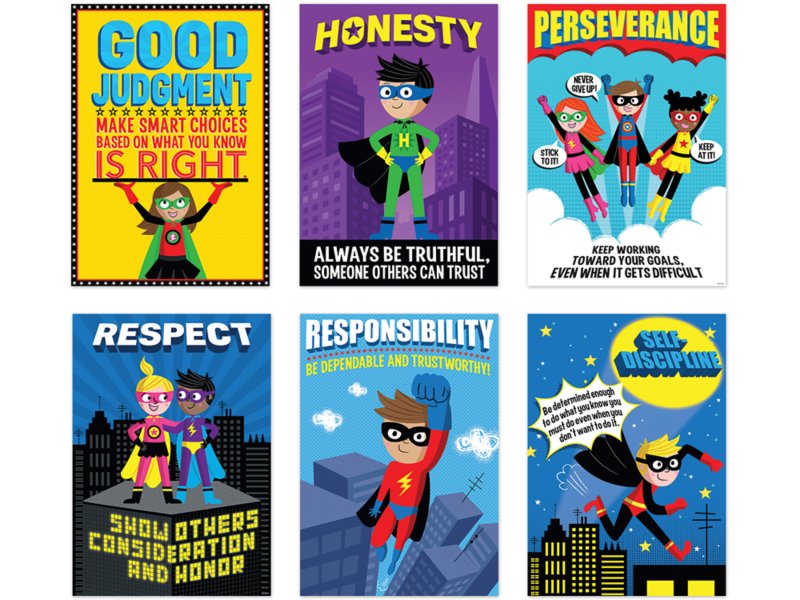 Superhero Character Education Poster Pack at Lakeshore Learning