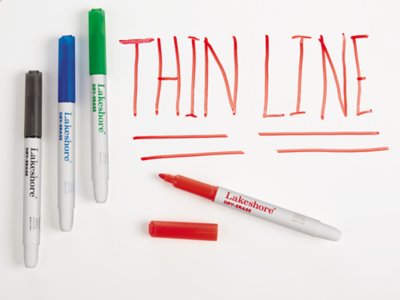 Write & Wipe Thin-Line Markers - Set of 4 Colors at Lakeshore Learning