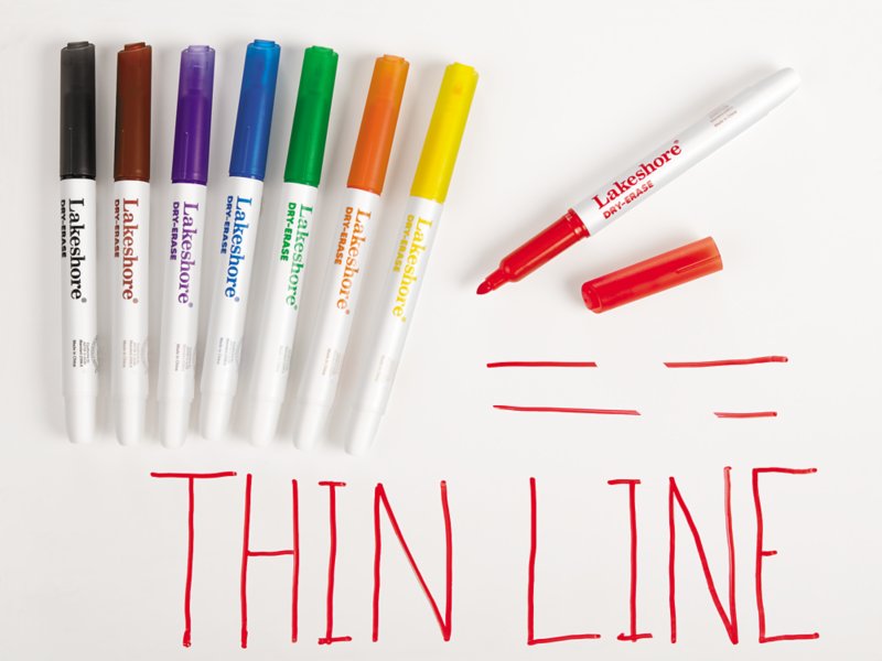 Write & Wipe Thin-Line Markers - Set of 8 Colors at Lakeshore Learning