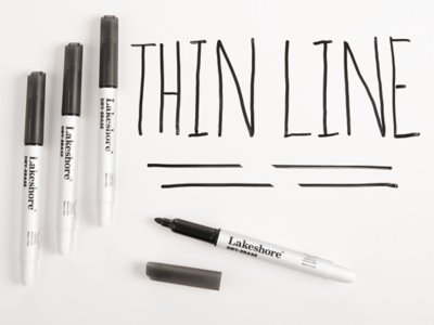 Write & Wipe Thin-Line Markers - Set of 4 - Black at Lakeshore Learning