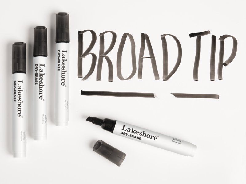 Write & Wipe Broad-Tip Markers - Set of 4 - Black at Lakeshore Learning