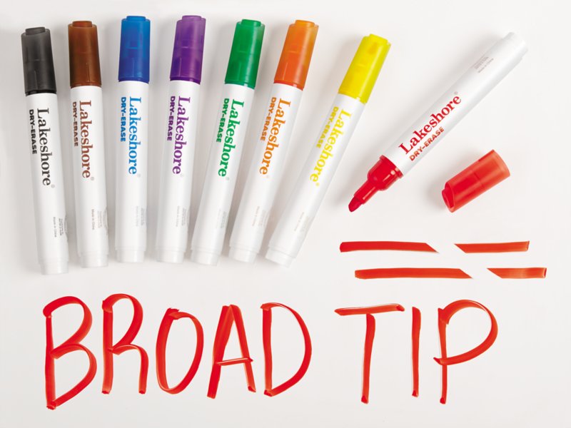 Write & Wipe Broad-Tip Markers - Set of 8 Colors at Lakeshore Learning