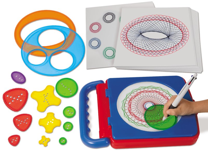 Spiral Art Set With Plastic Stencils