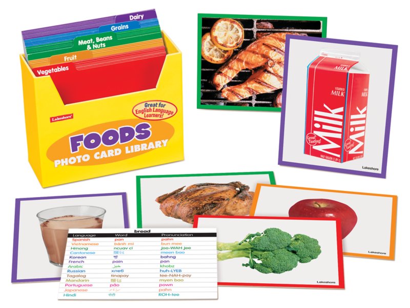 Foods Vocabulary Development Photo Card Library at Lakeshore Learning