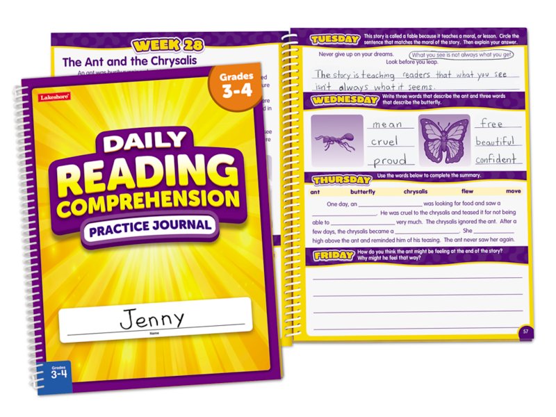 Reading Comprehension Daily Practice Journal - Gr. 3-4 at Lakeshore ...