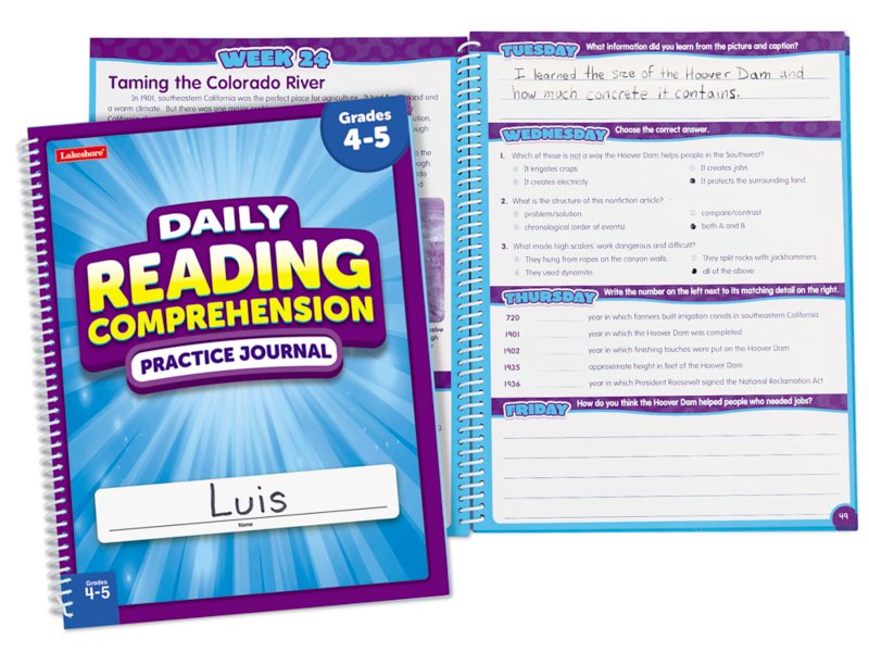 Reading Comprehension Daily Practice Journal - Gr. 4-5 at Lakeshore ...