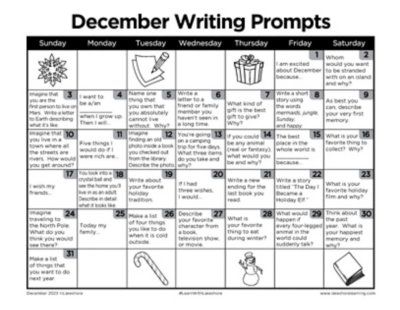 December Writing Prompts | Journal Prompts | Lakeshore®