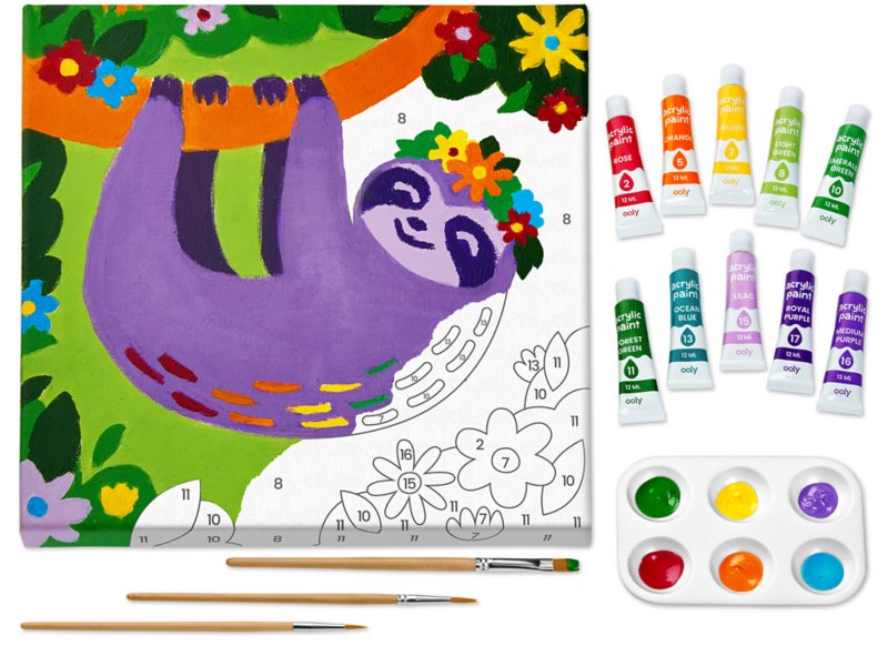 Smiley Sloth Paint-By-Number Masterpiece Kit at Lakeshore Learning