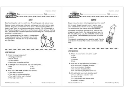 Reading Daily Warm-Ups Workbook - Gr. 2 at Lakeshore Learning