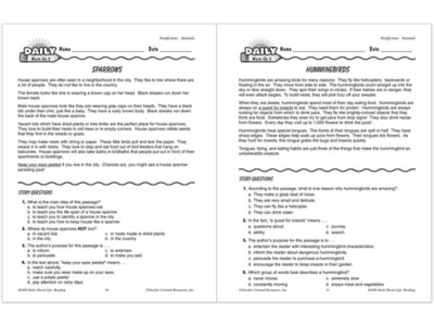 Reading Daily Warm-Ups Workbook - Gr. 3 at Lakeshore Learning