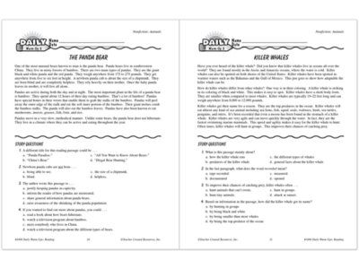 Reading Daily Warm-Ups Workbook - Gr. 4 at Lakeshore Learning