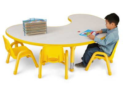 Kids Colors™ Adjustable Group Table - 48" x 72" - Low - Yellow at ...