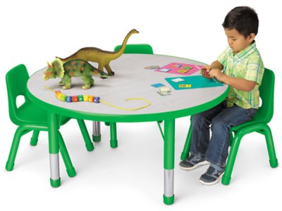 Kids Colors™ Adjustable Round Table - 42" Diameter - Low - Green at ...