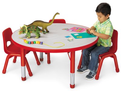 Kids Colors™ Adjustable Round Table - 48" Diameter - Low - Yellow at ...