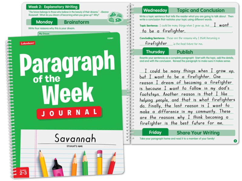 Paragraph of the Week Journal - Gr. 2-3 at Lakeshore Learning