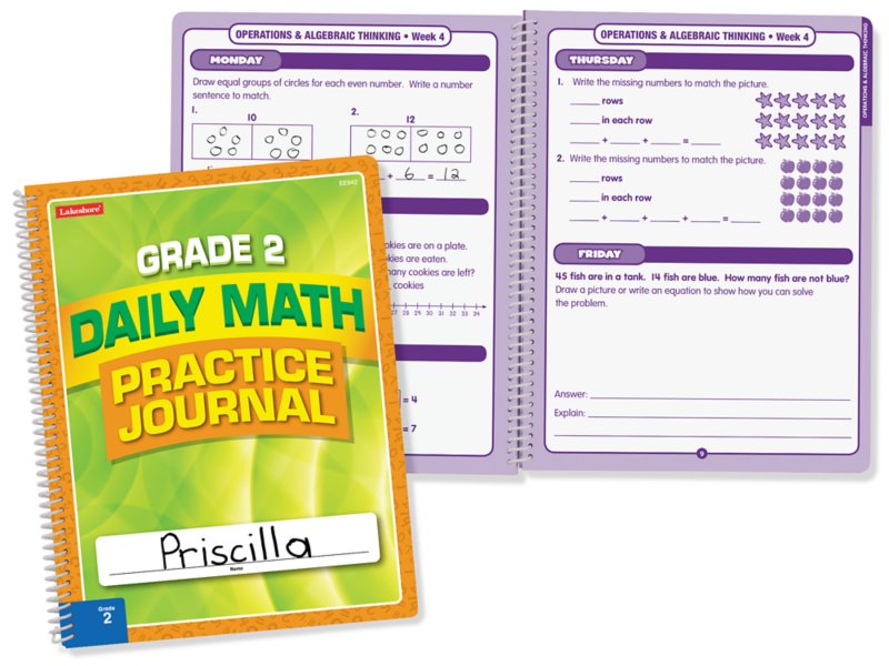 Daily Math Practice Journal - Gr. 2 at Lakeshore Learning