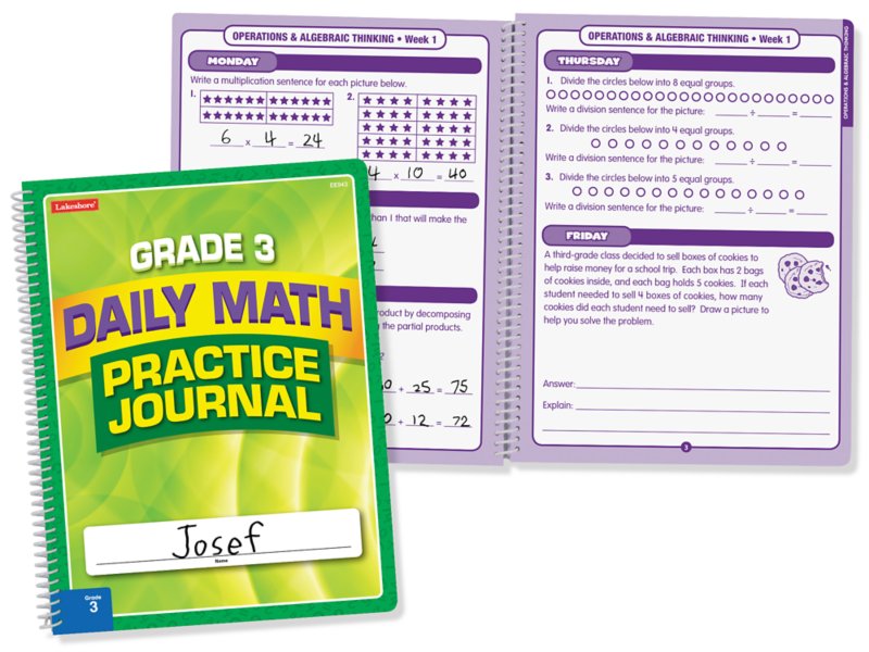 Daily Math Practice Journal - Gr. 3 - Set of 10 at Lakeshore Learning