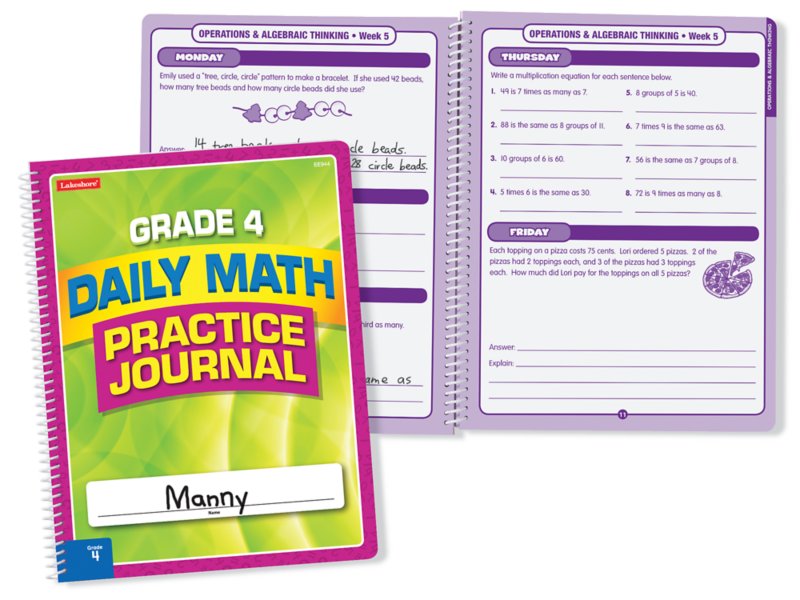 Daily Math Practice Journal - Gr. 4 at Lakeshore Learning