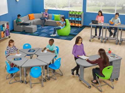 Flex-Space Mobile Storage Bin Center for 12 Students - Gray at ...