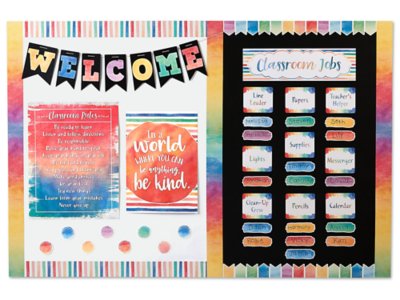 Watercolor Classroom Jobs Bulletin Board Set at Lakeshore Learning