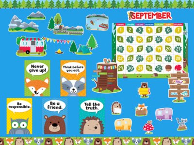 Woodland Friends Calendar Bulletin Board Set at Lakeshore Learning