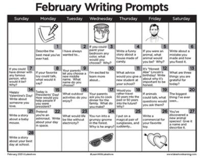 Monthly Writing Prompt Calendars | Journal Prompts | Lakeshore®