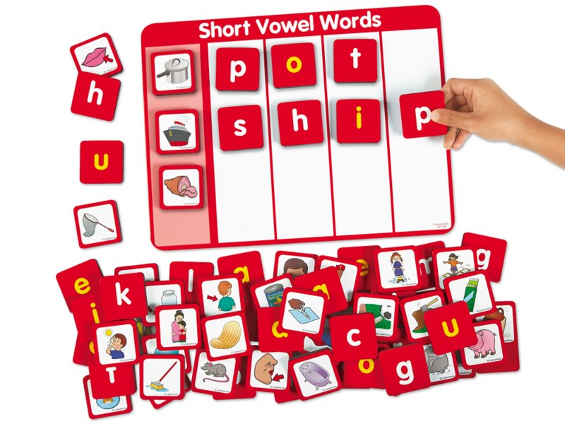 Magnetic Short Vowels Word Building Board at Lakeshore Learning